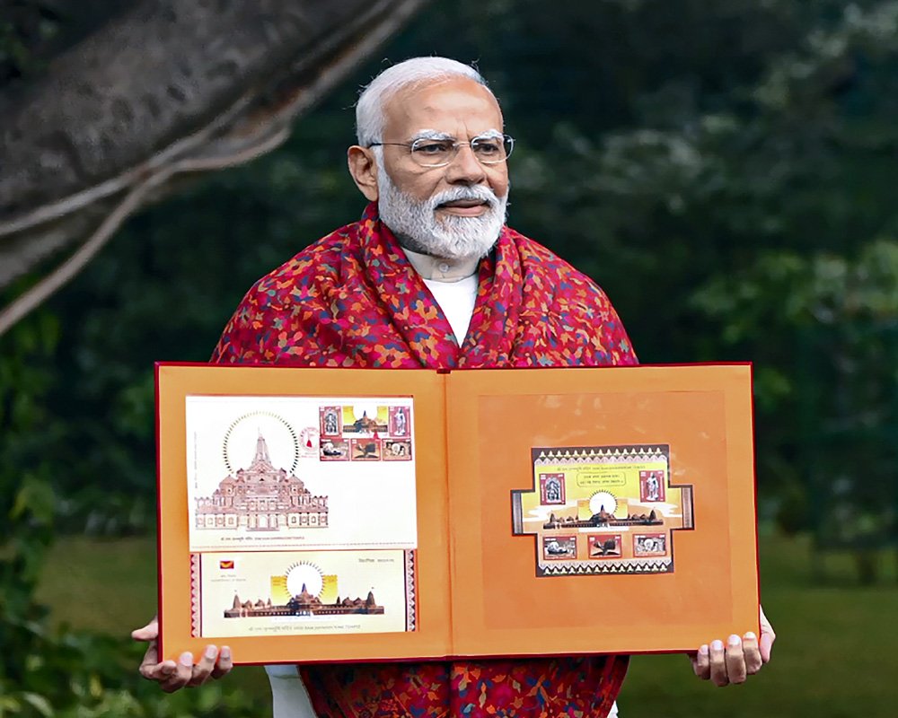 PM Modi releases commemorative postage stamps on Ram temple - The Sikh ...
